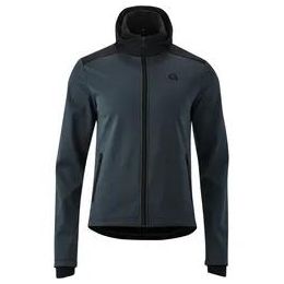 Radtrikot Gonso "Travo", Herren, Gr. XL, grau (anthrazit), 100% Polyester, hoch geschlossener Ausschnitt, Trikots, Herren Softshell-Hoodie, Windjacke winddicht und atmungsaktiv