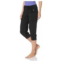 Yogahose OCEAN SPORTSWEAR "Soulwear - 3/4 Yoga Pants", Damen, Gr. 46, N-Gr, schwarz, Obermaterial: 95% Baumwolle, 5% Elasthan, unifarben, bequem 3/4-L&auml;nge, Hosen Yoga&PilatesBekleidung Yogahose Caprihose, Komfortabler Umschlagbund mit seitlicher Raffung