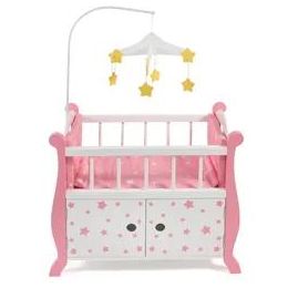 Bayer Chic 2000 Puppenbett CHIC2000 "Stars Pink", pink (stars pink), Puppenm&ouml;bel, KinderB:31cm H:78cm T:31cm, Holzwerkstoff, MDF, aus Holz mit Mobile, B:31cm H:78cm T:31cm