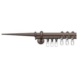 Gardinenstange Liedeco "Esp Spitze" Gr. 4, braun (rost), L:240cm &Oslash;:16mm, Metall, Gardinenstangen, 2-l&auml;ufig im Fixma&szlig; &Oslash; 16 mm