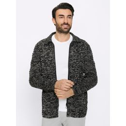 Marco Donati Herren Strickjacke in l&auml;ngerer Form, schwarz-grau-meliert, Gr&ouml;&szlig;e 48
