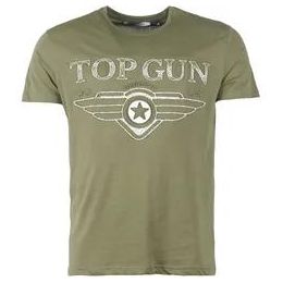 T-Shirt Top Gun "Bling TG20193018", Herren, Gr. 50M, gr&uuml;n (olive), Obermaterial: 100% Baumwolle, Shirts T-Shirt