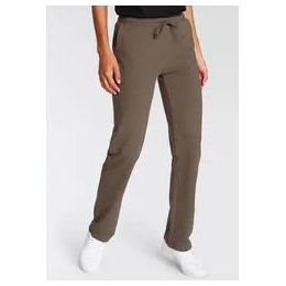 Sweathose Flashlights, Damen, Gr. 48/50, N-Gr, gr&uuml;n (khaki), Sweatware, Obermaterial: 95% Baumwolle, 5% Elasthan, unifarben, Basic, l&auml;ssig geschnitten lang, Hosen Sweathose, Mit Geradem Bein