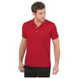 Poloshirt TRIGEMA "TRIGEMA Klassisches Poloshirt COOLMAX", Herren, Gr. 3XL, braun (kirsch), Trikot, 100% Polyester (recycelt), lang, ohne Ausschnitt, Shirts