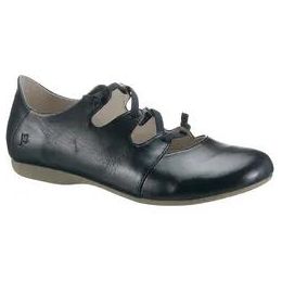 Riemchenballerina Josef Seibel "Fiona 04", Damen, Gr. 37, blau (dunkelblau), Leder, Schuhe Riemchenballerina, Slipper, Komfortschuh mit raffiniertem Gummizug, Weite G (=weit)