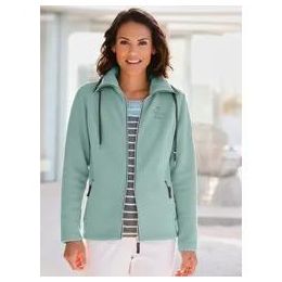 Fleecejacke Casual Looks, Damen, Gr. 42, gr&uuml;n (jadegr&uuml;n), 100% Polyester, unifarben, Jacken Fleecejacke