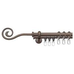 Gardinenstange Liedeco "Esp Spirale" Gr. 4, braun (rost), L:240cm &Oslash;:16mm, Metall, Gardinenstangen, 2-l&auml;ufig im Fixma&szlig; &Oslash; 16 mm