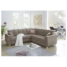 Jockenh&ouml;fer Ecksofa JOCKENH&Ouml;FER GRUPPE "Udine L-Form, B: 263 cm", braun, B:263cm T:100cm, Luxus-Microfaser in Lederoptik (100% Polyester);Kissen: 44% Polyethylem, 30% Polyacryl, 26% Polypropylen, Sofas, Ecksofa, mit Bettfunktion, Bettkasten, Kopfteilverstellung & Zierkissen, Topseller