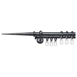 Gardinenstange Liedeco "Esp Spitze" Gr. 1, silber (schwarz, silber), L:120cm &Oslash;:16mm, Metall, Gardinenstangen, 2-l&auml;ufig im Fixma&szlig; &Oslash; 16 mm