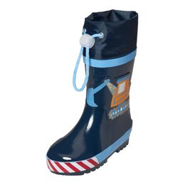 Playshoes Gummistiefel 'Baustelle' Jungen Gr&ouml;&szlig;e 28.5 marine / hellblau / stone / orange