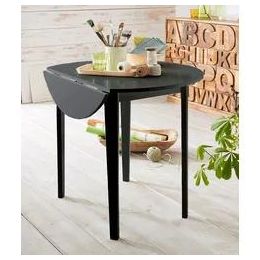 Esstisch OTTO HOME, schwarz, B:92cm H:77cm T:92cm, Tische, Runde Esstische Esstisch K&uuml;chentisch, mit abklappbaren Seitenteilen, in zwei Farbvarianten, H&ouml;he 77 cm