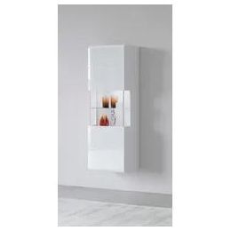 H&auml;ngevitrine OTTO HOME "Toledo,H&ouml;he 159 cm trendige Glasvitrine mit dekorative MDF-Front", wei&szlig; (wei&szlig;, wei&szlig; hgl), B:53cm H:159cm T:39,5cm, ABS-Kunststoff, FSC-zertifizierter Holzwerkstoff, Glas, MDF, Melamin, Schr&auml;nke, Vitrine mit Glasfront, ohne Beleuchtung, viel Stauraum, hochglanz