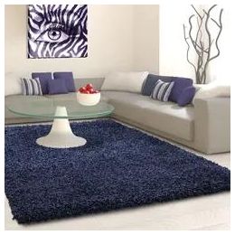 Hochflor-Teppich Ayyildiz Teppiche "Life Shaggy 1500" Gr. 8, blau (navy), B:300cm H:30mm L:400cm, Kunstfaser, Teppiche, Langflor, uni, gro&szlig;e Farbauswahl, robust, auch als L&auml;ufer und in rund