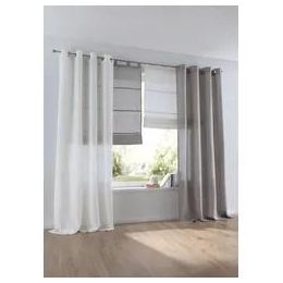 Vorhang Kutti "Metis Leinen" Gr. 3, beige (creme), B:140cm H:225cm, Leinen, Gardinen, blickdicht, nat&uuml;rliche Leinen-Gardine, einfarbig, pflegeleicht, Basic