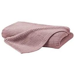 Wohndecke Primera "Strick", lila (mauve), B:130cm L:170cm, Polyacryl, Wohndecken, Wohndecke, mit einer hochwertigen Randverarbeitung, Kuscheldecke