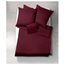 Bettw&auml;sche Fleuresse "Linz", rot (granatapfel), B/L: 155cm x 220cm, 1 Stk., 1 Stk., Satin, B/L: 80cm x 80cm, 2 Stk., Satin, Obermaterial: 100% Baumwolle, Bettw&auml;sche, Bettw&auml;sche, Halbleinen, 50% Baumwolle, 50% Leinen, 135x200, 155x220, 200x200cm