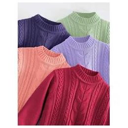 Stehkragenpullover Classic Basics "Pullover", Damen, Gr. 52, rot (lachsrot), 100% Polyacryl, unifarben, figurumspielend, Pullover Stehkragenpullover
