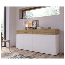 Sideboard Home Affaire "Rimini", braun (alpinwei&szlig;, artisan eiche), B:179,8cm H:85,7cm T:40cm, Holzwerkstoff, Sideboards, Sideboard, Breite 180 cm