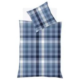 Bettw&auml;sche Fleuresse "Lech 3742", blau (denim), B/L: 200cm x 220cm, 1 Stk., 1 Stk., Flanell, B/L: 80cm x 80cm & 80cm x 80cm, 3 Stk., Flanell, Obermaterial: 100% Baumwolle, Bettw&auml;sche, Bettw&auml;sche, Edelflanell, Baumwolle, in Gr. 135x200, 155x220, 200x200cm
