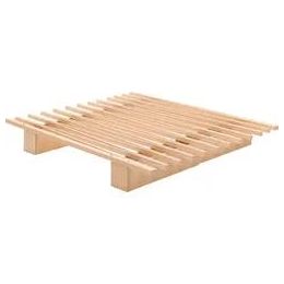 Bett Tojo "Tojo-v", beige (natur), B:172cm H:23cm L:190cm, Betten, Bett, ausziehbar von 90 - 172 cm, werkzeuglose Montage