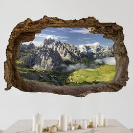 Bilderwelten Wandtattoo Natur Motiv 3D-Effekt gr&uuml;n - Italienische Alpen - Landschaft Wohnzimmer Schlafzimmer