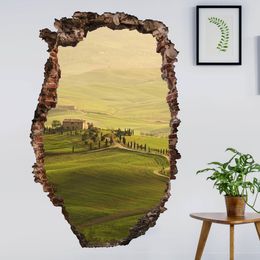 Bilderwelten Wandtattoo Natur Motiv 3D-Effekt gr&uuml;n - Chianti Toskana - Landschaft Wohnzimmer Schlafzimmer