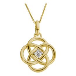 Firetti Damen Kettenanh&auml;nger "Schmuck Geschenk Gold 333 Halsschmuck Anh&auml;nger Knoten", 0,03 P2 = erkennbare Einschl&uuml;sse, Diamanten Gelbgold 333, 1,84
