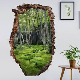 Bilderwelten Wandtattoo Wald modern 3D-Effekt gr&uuml;n - Growing Trees - B&auml;ume Wohnzimmer Schlafzimmer