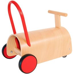 Pinolino Kinder Lauflernwagen "Enzo, natur/rot", beige, Holz, B:31cm H:45cm T:47cm, Lauflernhilfen