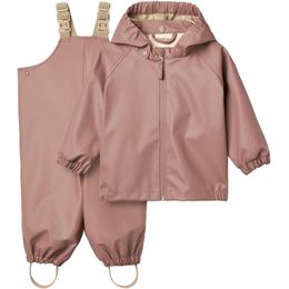 Wheat Jungen Regenoverall "Rainwear Charlie", Gr. 80, lila, Web, Obermaterial: 100% Polyester, unifarben, Overalls, bestehend aus Jacke und Latzhose