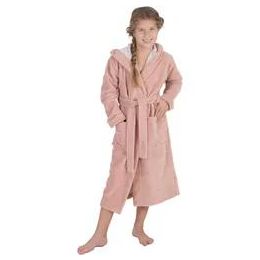 WEWO-Fashion Kinderbademantel WEWO FASHION Gr. 122, rosa (rose), L:86cm, Baumwoll-Mix, Hausm&auml;ntel, f&uuml;r M&auml;dchen & Jungen, Soft-Touch, mit Kapuze