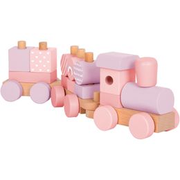 Small Foot Kinder Spielzeug-Eisenbahn "Holzzug"rosa, Holz, B:8cm H:12cm T:42,5cm, Spielzeugfahrzeuge