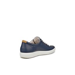 Ecco Damen Sneaker "SOFT 7 W", Gr. 38, blau, Leder, Schuhe, mit Label, Freizeitschuh, Halbschuh, Schn&uuml;rschuh, schmale Form