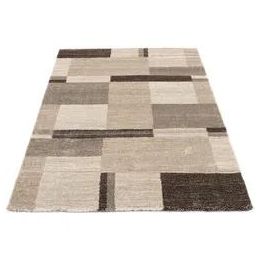 Teppich OCI DIE TEPPICHMARKE "CASTLE BEPPO, auch als L&auml;ufer", beige (beige, braun), B:160cm H:20mm L:230cm, Polypropylen (PP), Teppiche, Teppich, dichter Fris&eacute; Kurzflor, kariert, Wohnzimmer, Schlafzimmer
