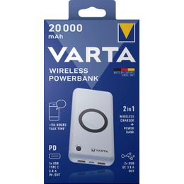 Varta Batterie-Ladeger&auml;t "Wireless Power Bank 20.000", B:7,9cm H:16cm T:2,4cm, wei&szlig;, Ladeger&auml;te