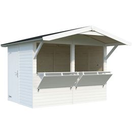 Gartenhaus Palmako "Stella", wei&szlig;, wei&szlig;, ohne Fu&szlig;boden, ohne Dacheindeckung, Massivholz, Gartenh&auml;user, Gartenhaus