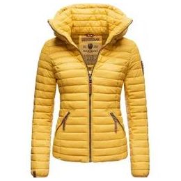 Steppjacke Marikoo "L&ouml;wenbaby", Damen, Gr. S (36), gelb (sonnengelb), Oberstoff: 100% Nylon. Futter: 100% Polyester. Wattierung: 100% Polyester. &Auml;rmelfutter: 100% Polyester, tailliert h&uuml;ftbedeckend, &Auml;rmel ohne &Auml;rmelschlitz elastischer Bund, Jacken Steppjacke, stylische &Uuml;bergangsjacke mit abnehmbarer Kapuze