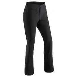 Skihose Maier Sports "Marie", Damen, Gr. 20, Kurzgr&ouml;&szlig;en, schwarz, Vorderseite: 92% Polyester, 8% Elasthan; R&uuml;ckseite: 100% Polyester, Hosen Skihose, Damen Softshell-Schneehose, atmungsaktiv und winddicht, Slim Fit