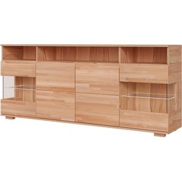 Sideboard OTTO HOME, B:199cm H:85cm T:40cmwei&szlig;, neutral, Wohnzimmer, Sideboards, "VETRO Teilmassiv, Fronten Massivholz, Wohnzimmer,