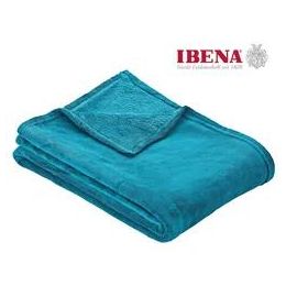 Wohndecke Ibena "Uni Fleecedecke Olbia", blau (petrol), B:150cm L:200cm, Polyester, Wohndecken, Wohndecke, einfarbig schick, Kuscheldecke