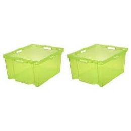 Organizer keeeper "franz", gr&uuml;n, B:43cm H:26cm T:52cm, Kunststoff, Aufbewahrungsboxen, Aufbewahrungsboxen xxl, hochwertiger Kunststoff, 44 L