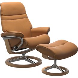Relaxsessel stressless, B:79cm H:103cm T:73cm, braun, Wohnzimmer, Sessel, "Sunrise", mit Signature Base, Gr&ouml;&szlig;e S, Gestell Eiche