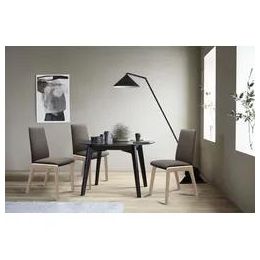 Polsterstuhl stressless "Laurel", braun (braun batick, eiche natur), B:57cm H:92cm T:59cm, Leder BATICK: BATICK ist ein leicht korrigiertes, durchgef&auml;rbtes und genarbtes M&ouml;belleder, bei dem die meisten Unebenheiten und Spuren in der Regel entfernt wurden., St&uuml;hle, Polsterstuhl, Low Back, Gr&ouml;&szlig;e L, mit abgerundeten Beinen in Eiche natur