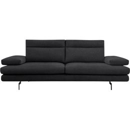 3,5-Sitzer Calia italia, B:228cm H:90cm T:113cm, schwarz, Synthetische Faser (100% Polyester), Sofas, "Toby Wing, 228 cm breit, italienisches