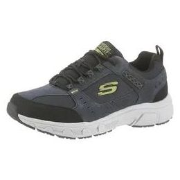 Sneaker Skechers "Oak Canyon", Herren, Gr. 41, blau (navy schwarz), Leder, Textil, Schuhe Modernsneaker Sneaker low, mit Memory Foam-Ausstattung, Freizeitschuh, Halbschuh, Schn&uuml;rschuh