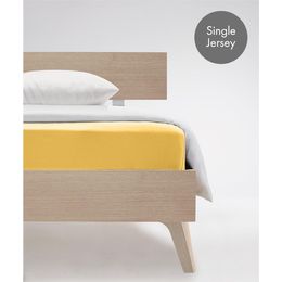 Spannbettlaken Fleuresse, L:200cm, gelb, Mako-Jersey, Obermaterial: 100% Baumwolle, Bettlaken, "Jenny C aus feinf&auml;digem Mako-Jersey", f&uuml;r Matratzen