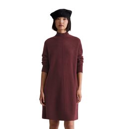Marc O'Polo Damen Strickkleid "aus Soft Wool Stretch"schwarz maroon, Gr. XL, MARC O'POLO DENIM, unifarben, Obermaterial: 72% Schurwolle, 26% Polyamid, 2%
