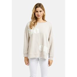 Smith & Soul SMITH & SOUL Damen Sweater, beige, Gr. S, bedruckt, Sweatware, Material: 70% Baumwolle, 30% Polyester, Sweatshirts, mit Seitenschlitze