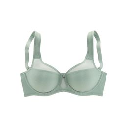Damen Minimizer-BH, NUANCE BY LASCANA, Gr. 90, gr&uuml;n, Netz, Obermaterial: 79% Polyamid, 15% Polyester, 6% Elasthan, BHs, mit B&uuml;gel und transparenten