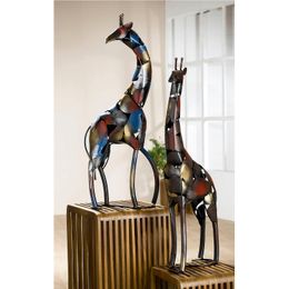 Tierfigur Gilde, B:24cm H:64cm T:15cm, bunt, Metall, Dekofiguren, "Figur Giraffe "Melman""